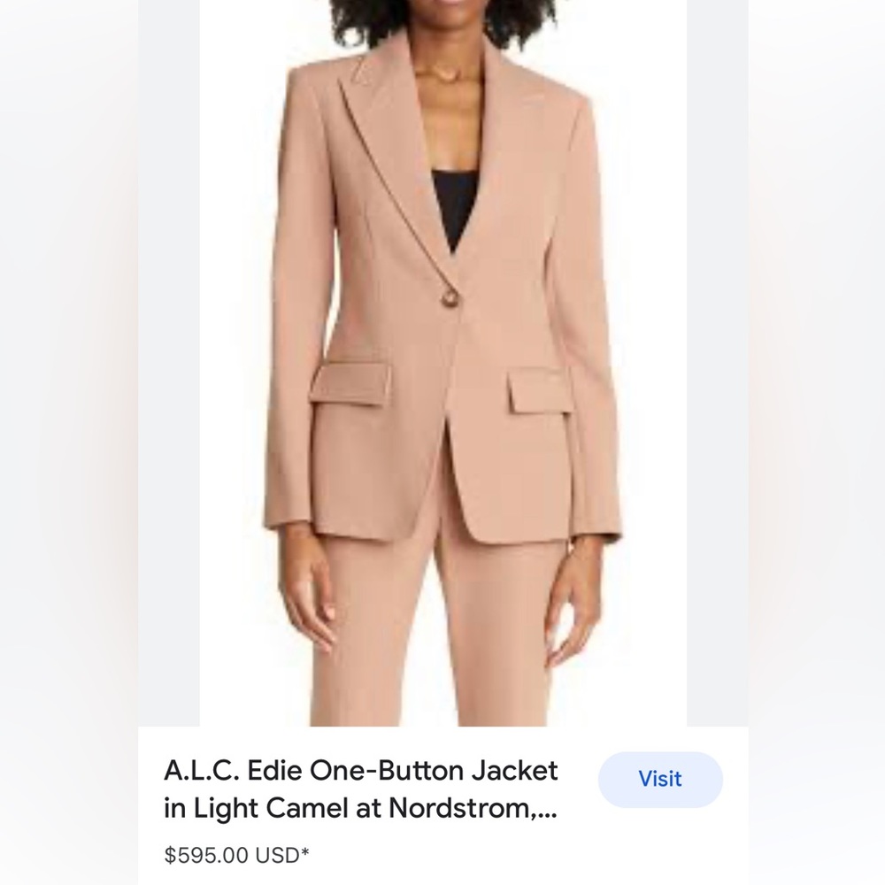 Alc Single Button Blazer In Camel - Gem